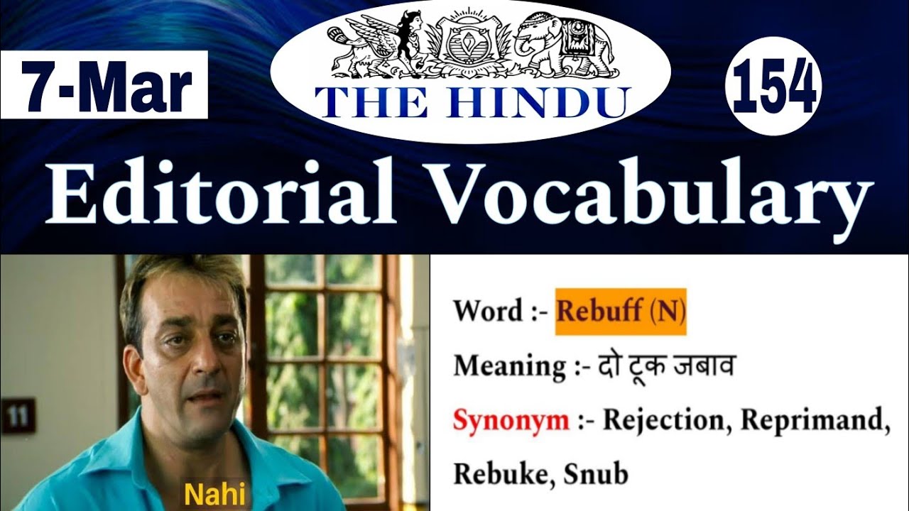 7 March | The Hindu Vocabulary Today | The Hindu Editorial Analysis ...
