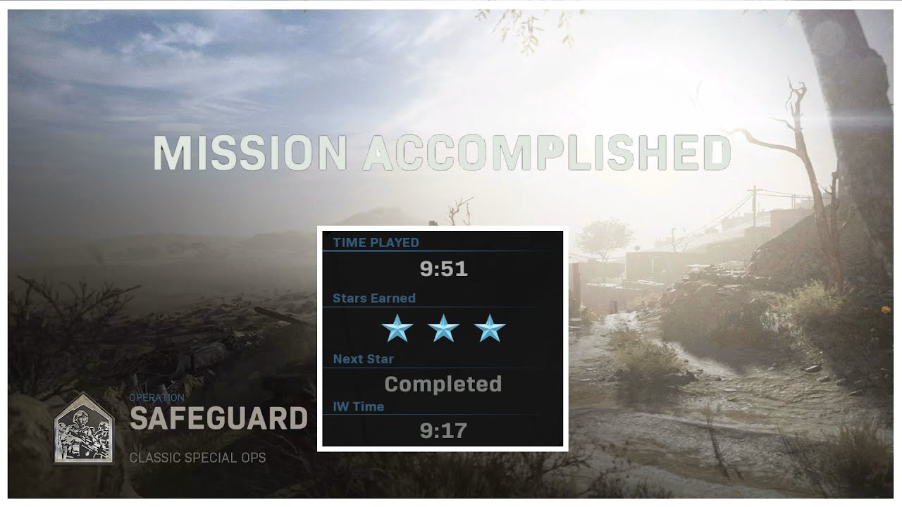 SOLO 3 STARS - Modern Warfare Spec Ops: Operation Safeguard - YouTube