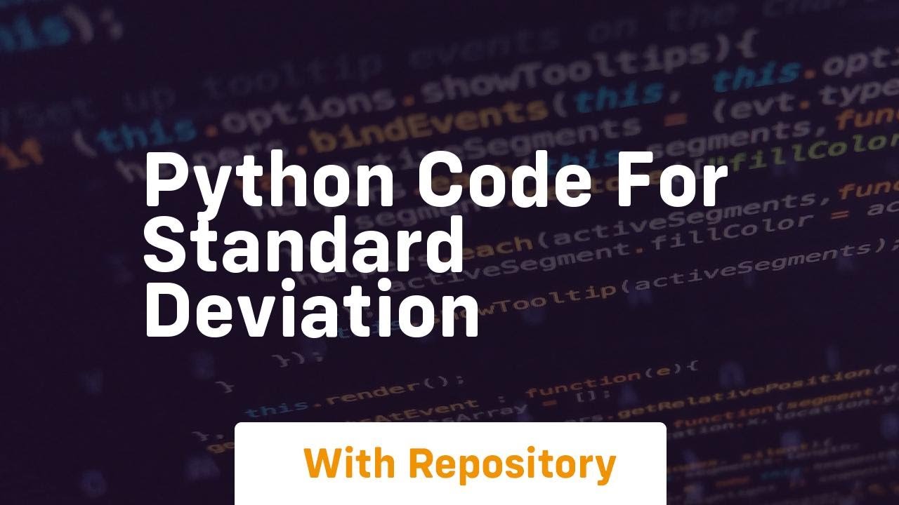 python code for standard deviation - YouTube