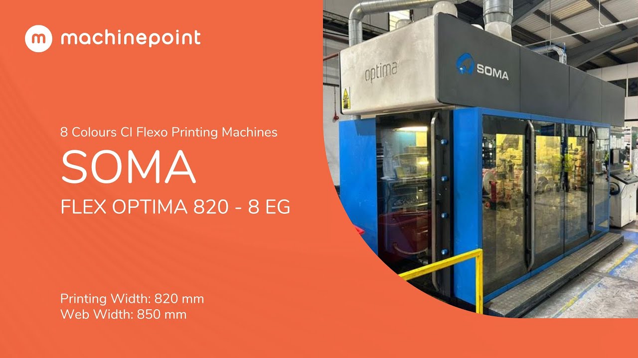 SOMA FLEX OPTIMA 820 - 8 EG 8 Colours CI Flexo Printing Machines | SOMA Machines - YouTube