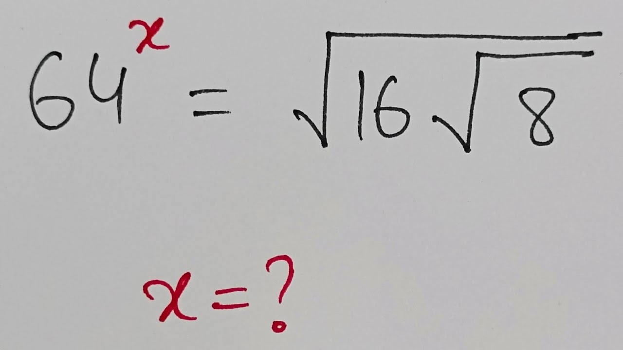 A Nice Exponential Square Root Simplification | Find the value of x ...