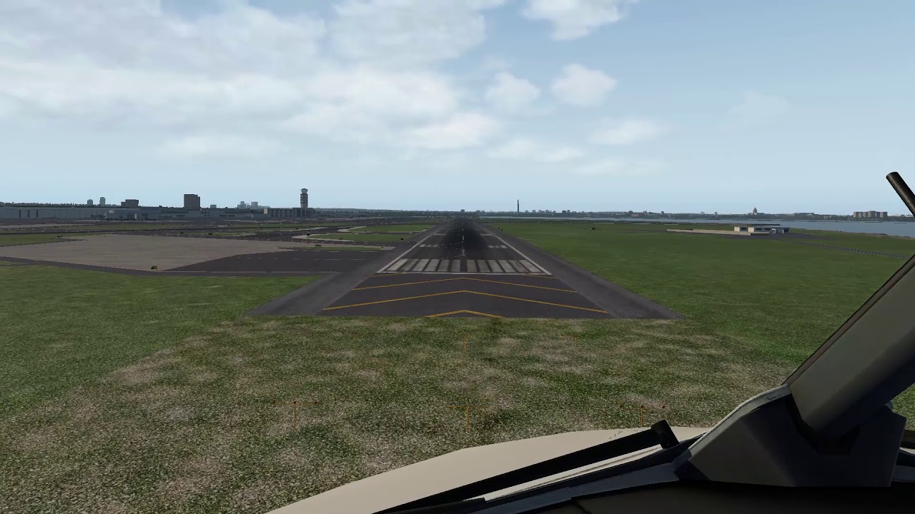 Landing at Runway 1 Washington DC A321Cockpit view KDCA X-Plane 11 ...
