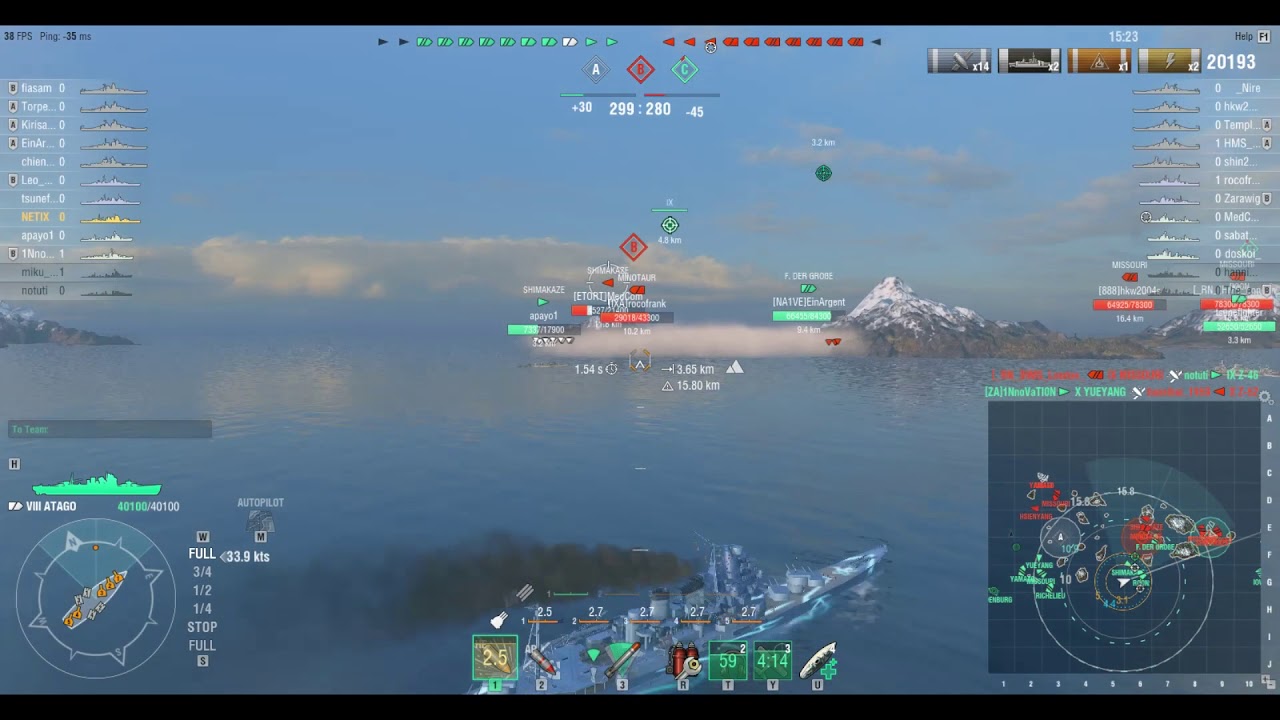World of warship - ARP Takao 02 Warrior's Path [Replay] - YouTube