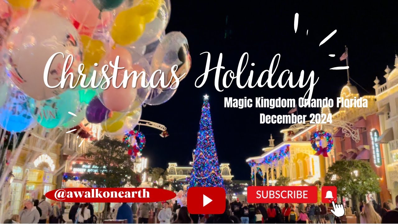 Walk Through Main Street on Christmas at Magic Kingdom December 2024 ...