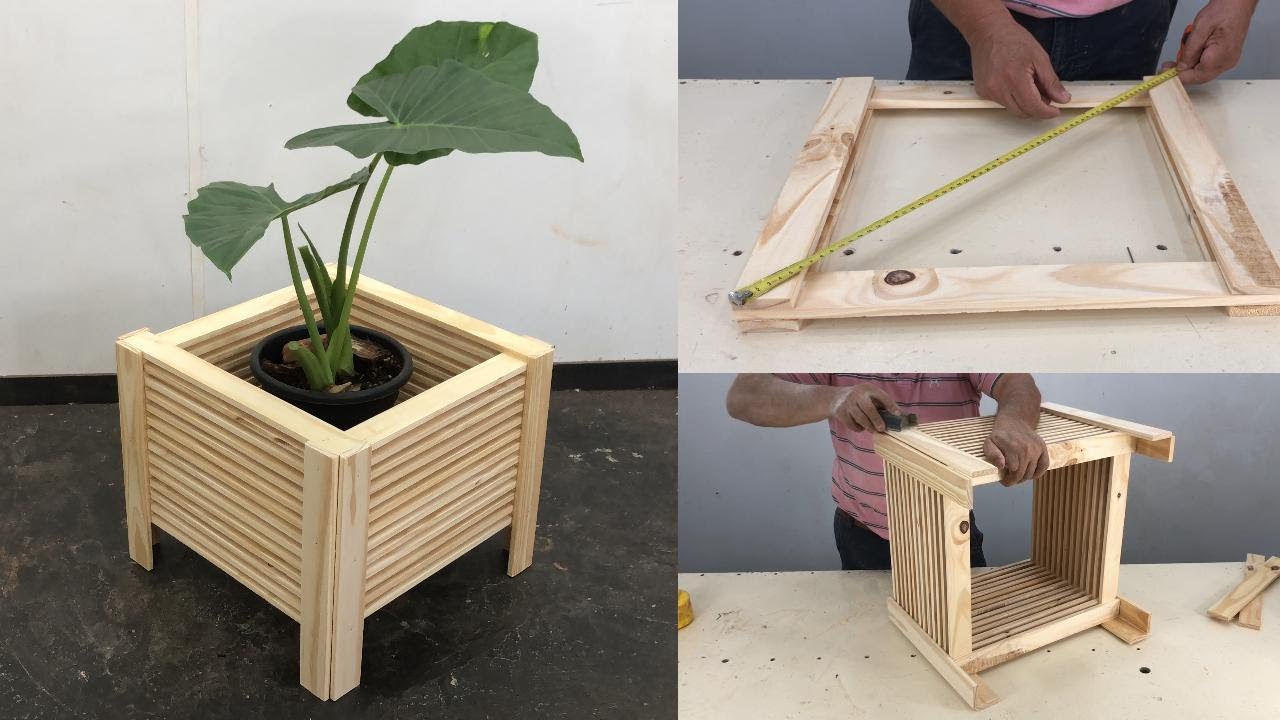 Cómo hacer un PORTAMACETERO de madera FACIL de HACER y Bonito - YouTube