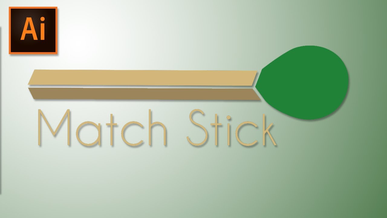 adobe illustrator tutorial | making Matchstick logo | illustrator ...