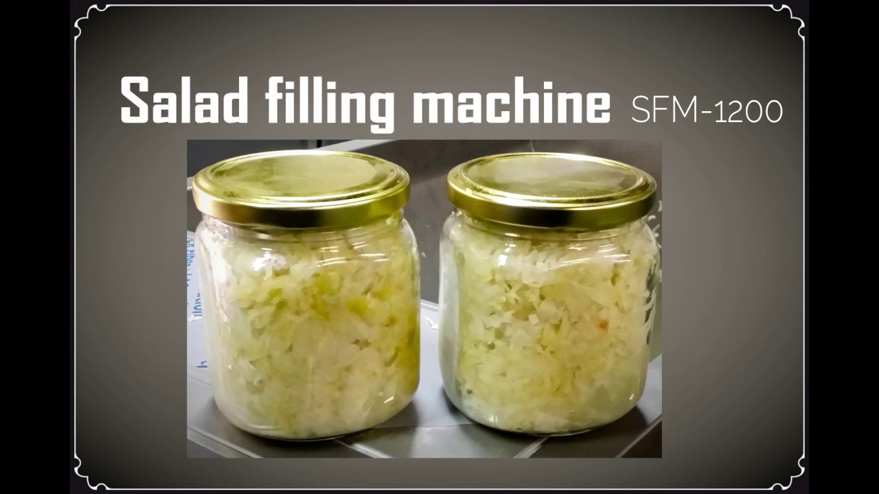 Sauerkraut, Salad Filling machine in Jars - YouTube