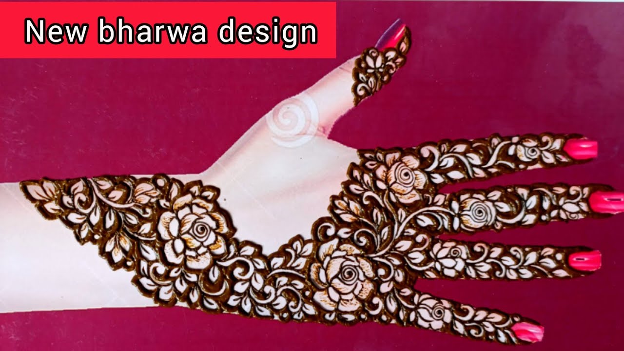 How to:New bharwa mehndi design | back hand bharwa mehendi design ...