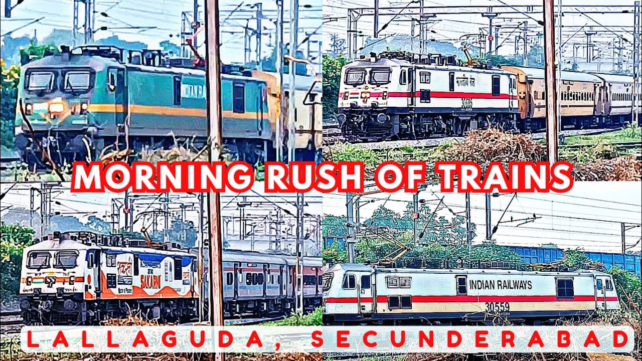 Morning Rush of Trains From Secunderabad | SCR King 12723 Telangana ...