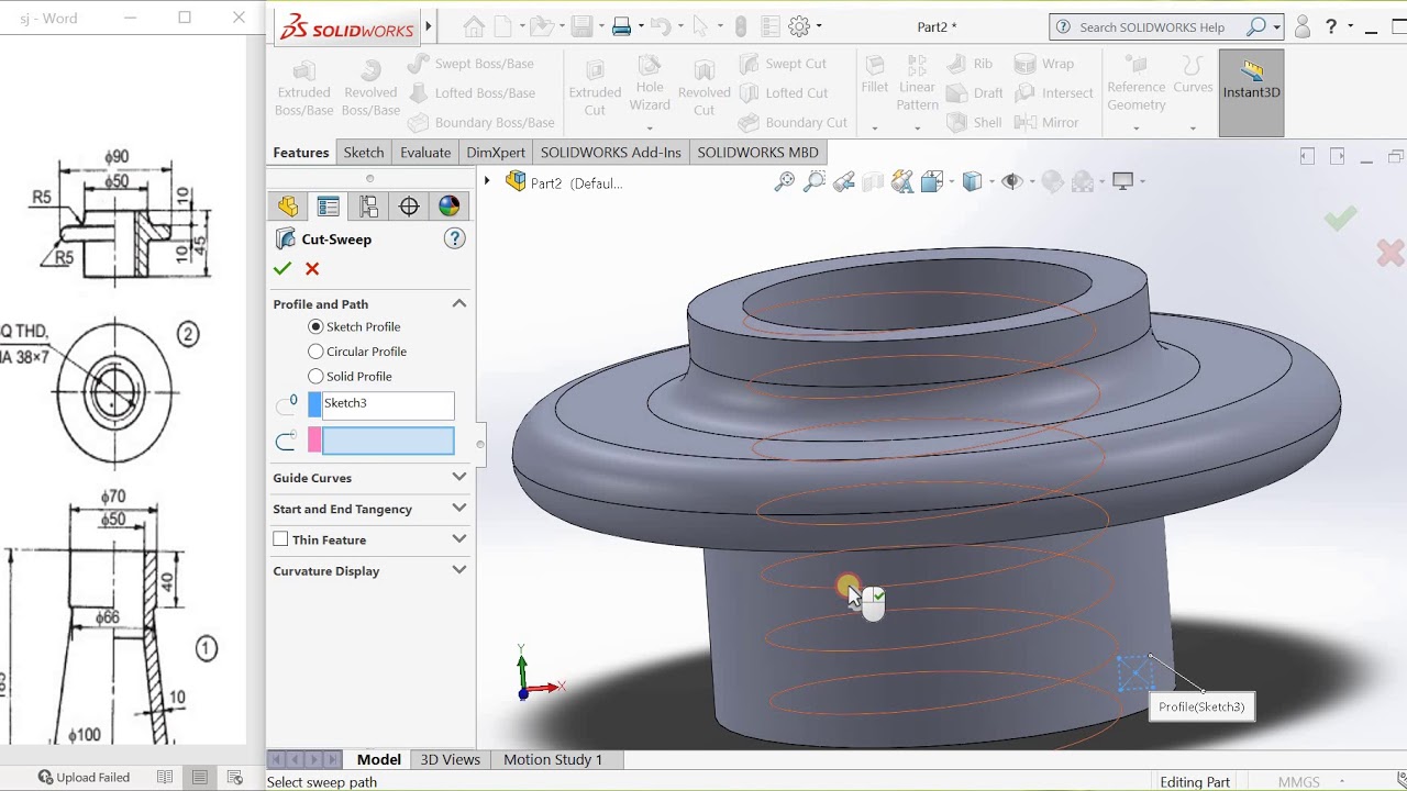 Screw jack parts and it's assembly in solidworks - YouTube