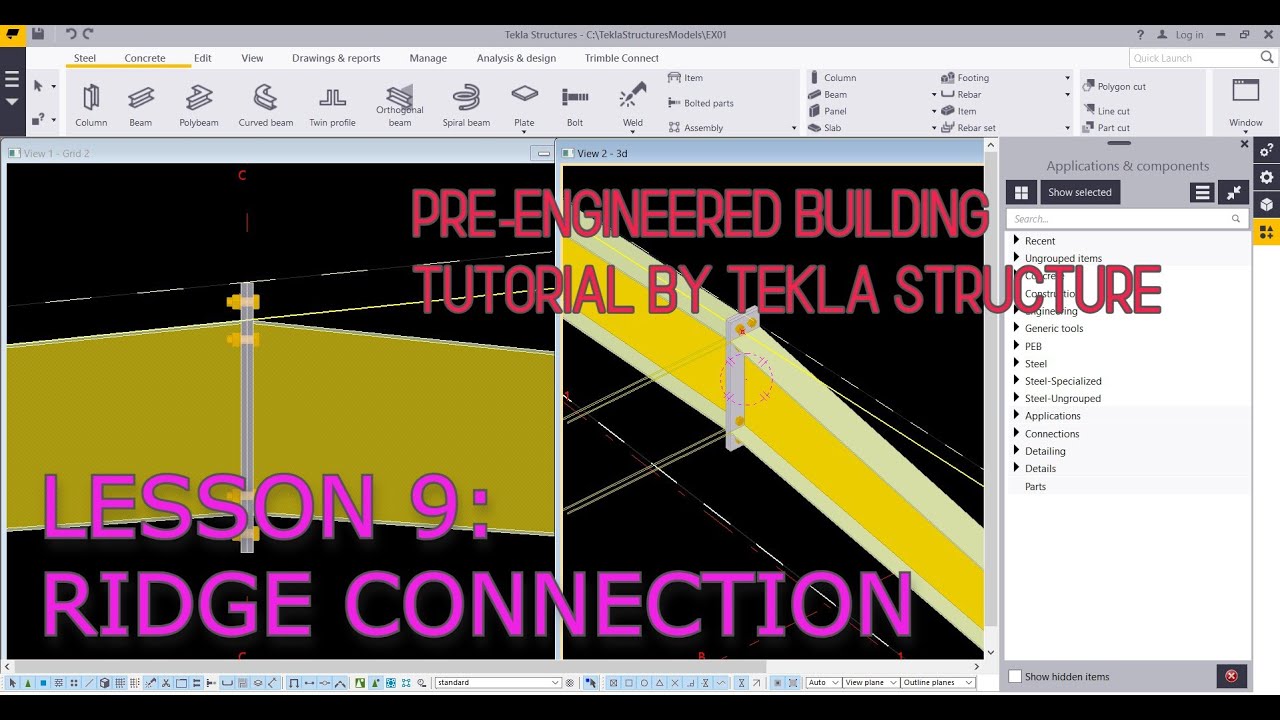 ROOF RAFTER BEAMS RIDGE CONNECTION DETAIL - YouTube