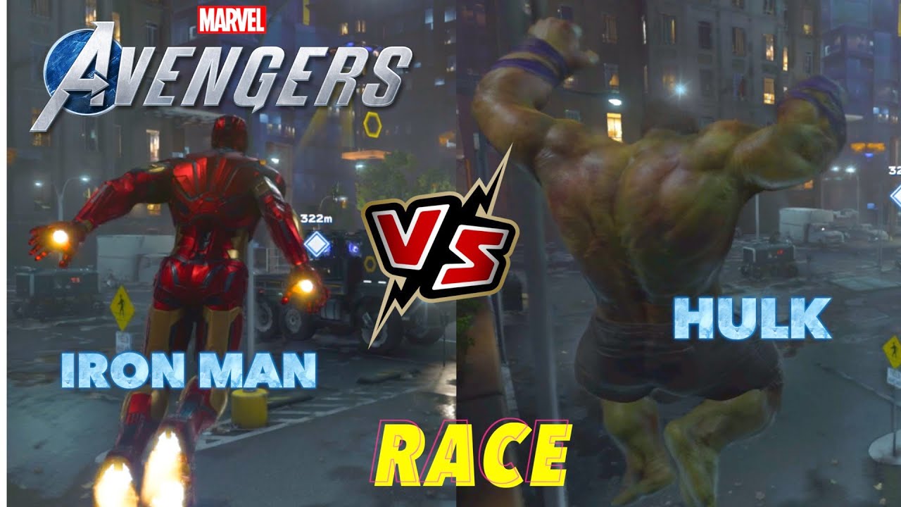 Marvel's Avengers Race: Iron Man vs Hulk Challenge!! (SPLIT SCREEN EDIT ...