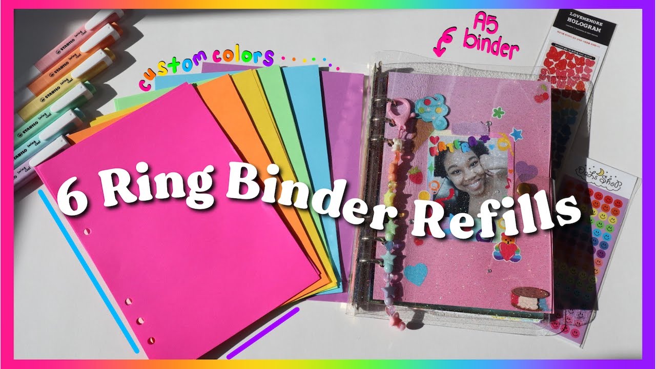 A5 6 Ring Binder Refills 🌈📕 - YouTube
