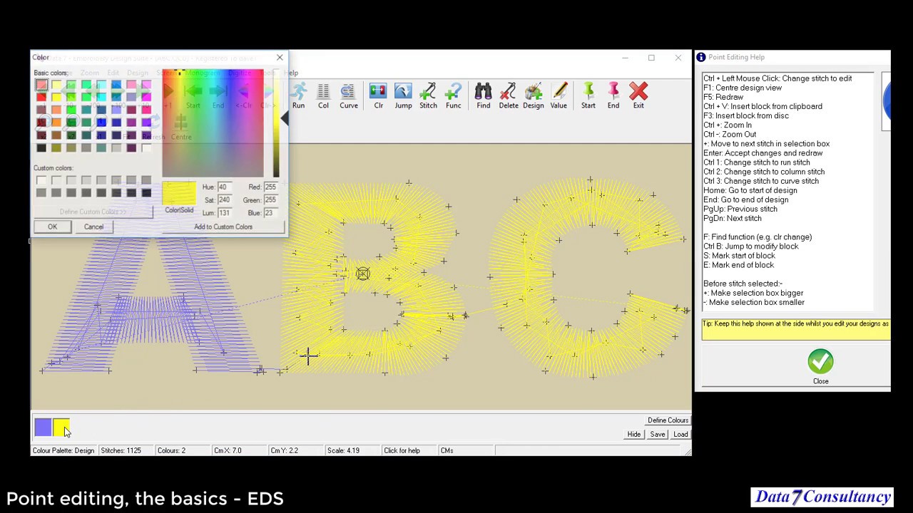 Embroidery Design Point Editing - 'The Basics' - YouTube
