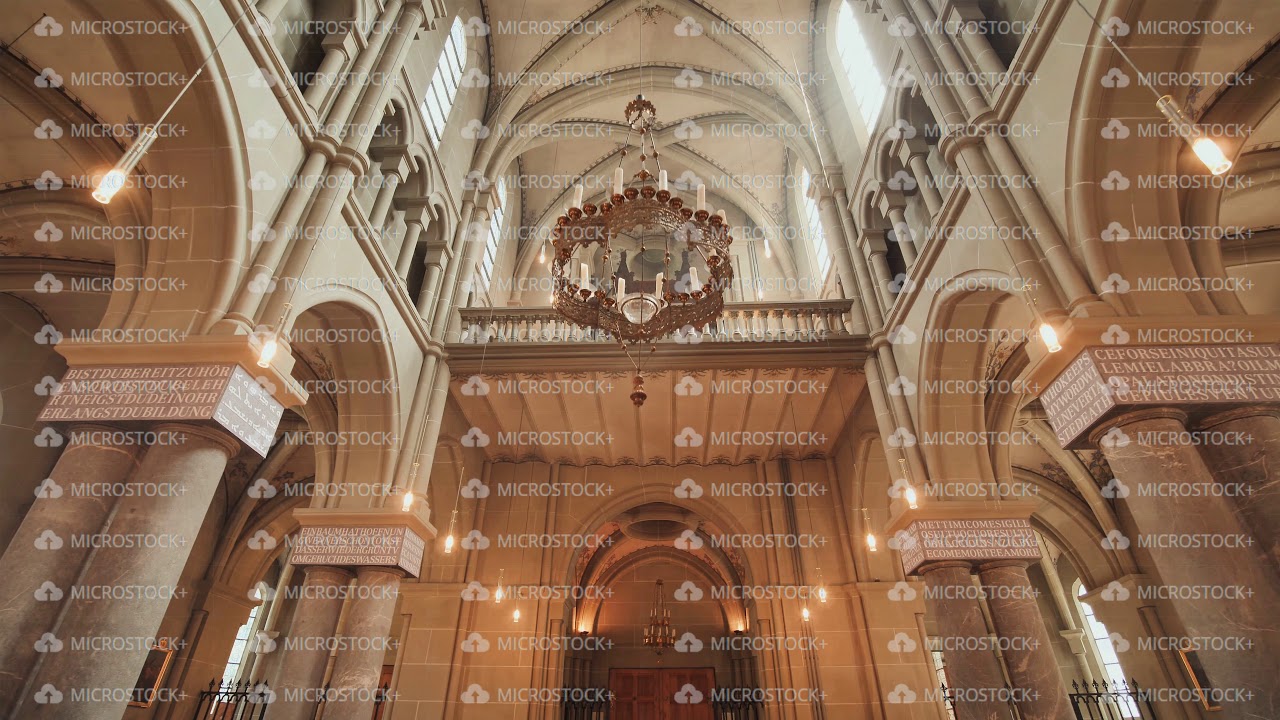 The interior of the Bern Cathedral in the city of Bern. Switzerland ...