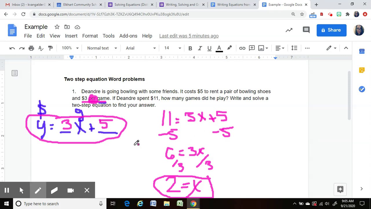 Writing equations from word problems - YouTube