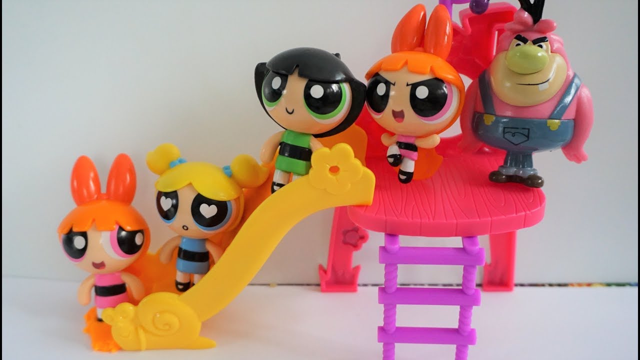 Little PowerPuff Girls Doll Play Jumping on the Slide bed - Nursery ...