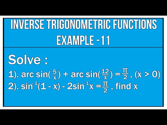 Solving Inverse Trigonometric Functions