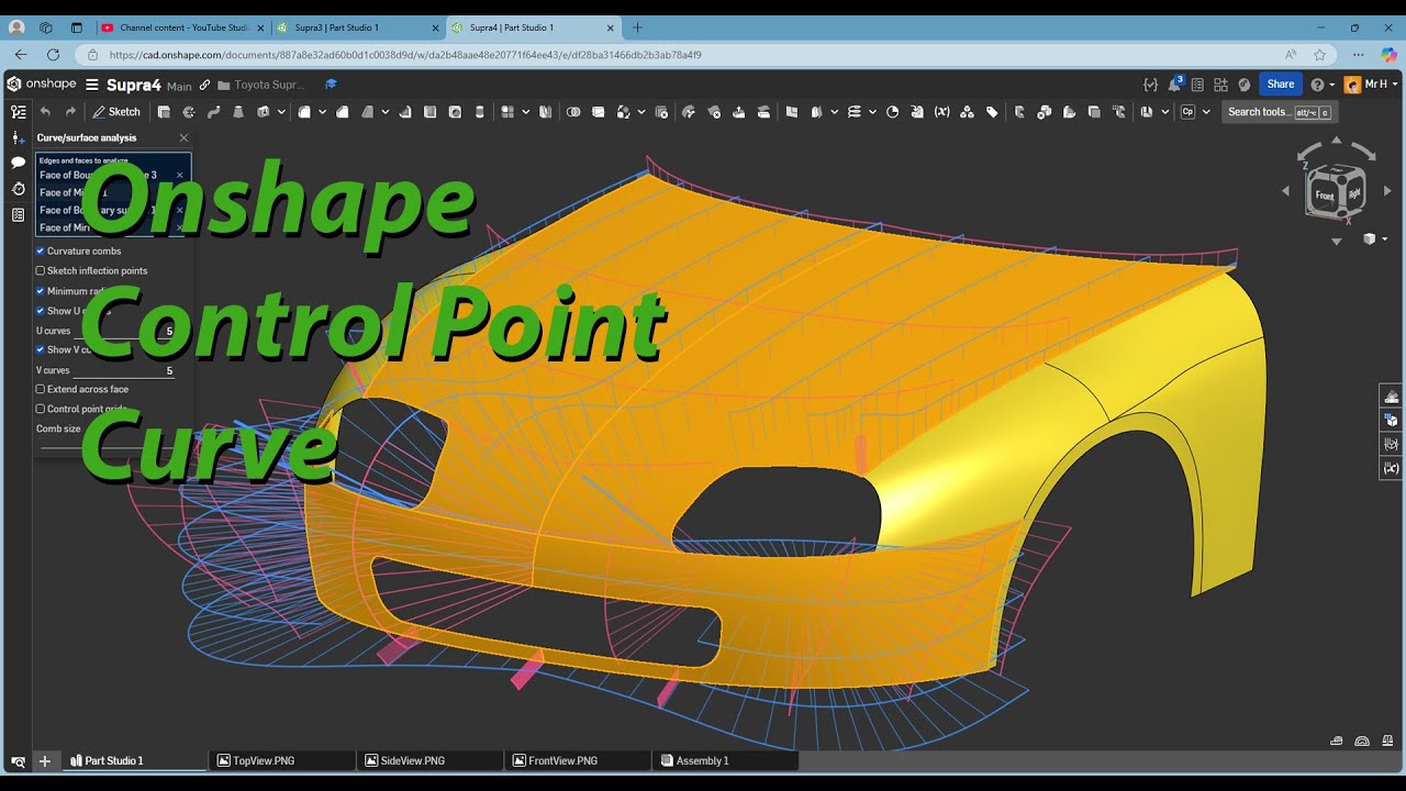 Onshape Car Surfacing Tutorial - Toyota Supra - Part 2 Car Body ...