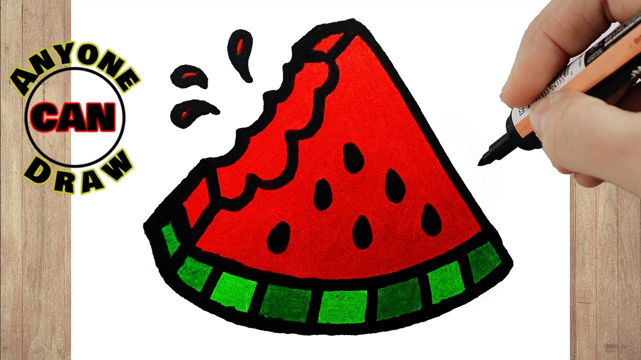 How to easy draw a watermelon (3D) step by step | You Won't Believe How ...