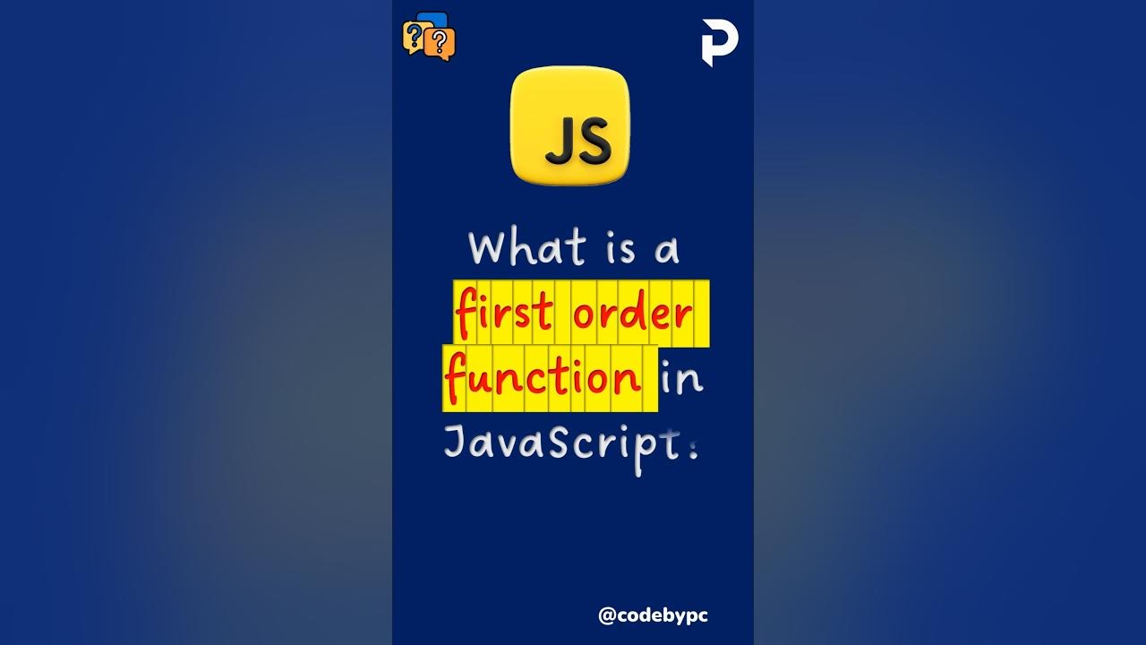 What is a first order function in JavaScript? #coding #javascript #shorts - YouTube