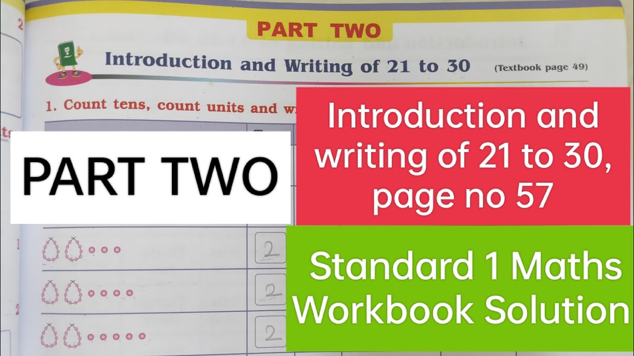 PART TWO | Introduction and writing of 21 to 30, page no 57 | Std 2 ...