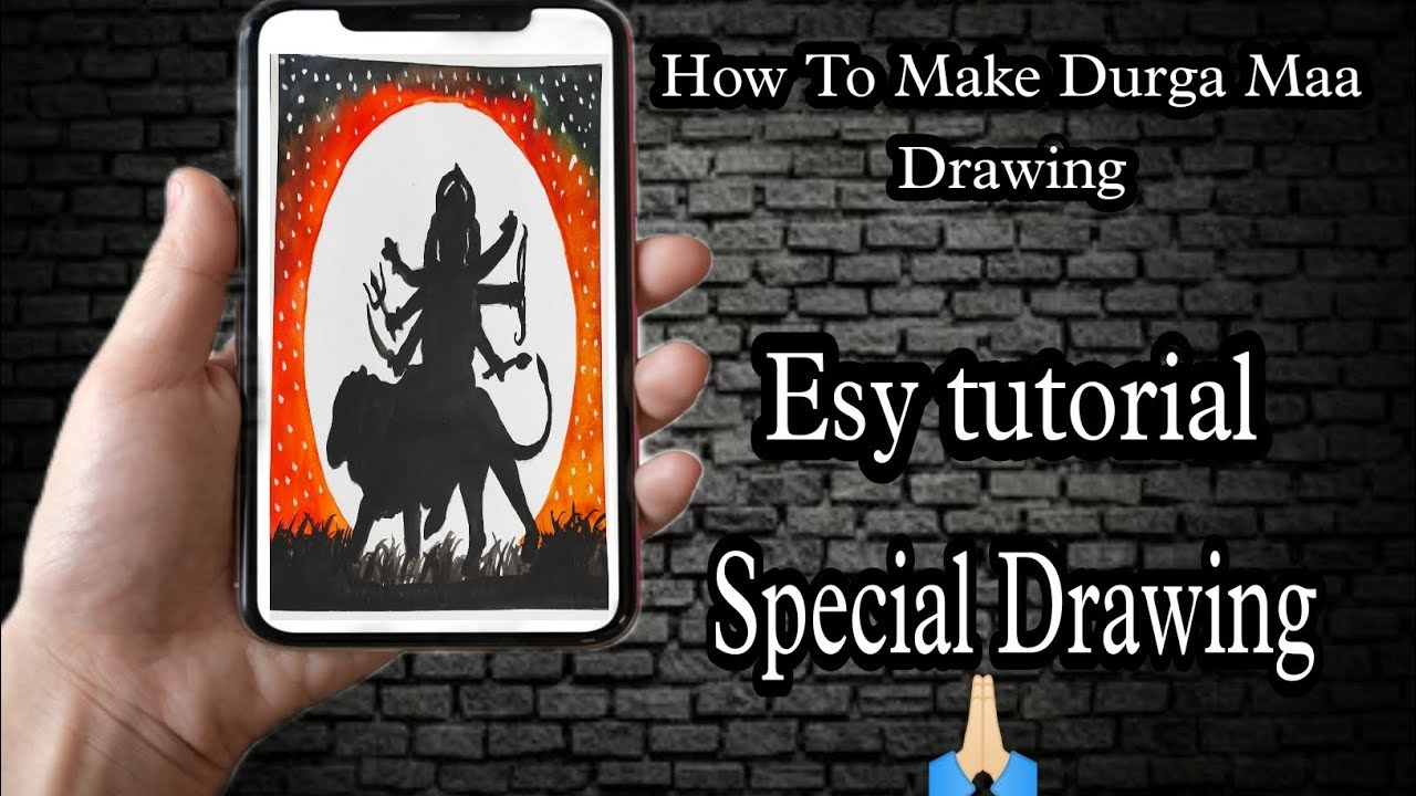 How To make Ma Durga for Watercolor || How to make maa durga special ...