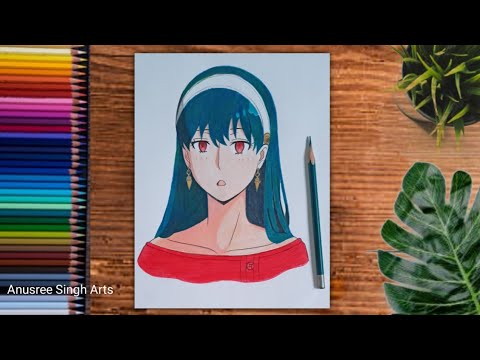 Drawing: Yor Forger (spy×family). How to draw anime. Anime girl drawing ...