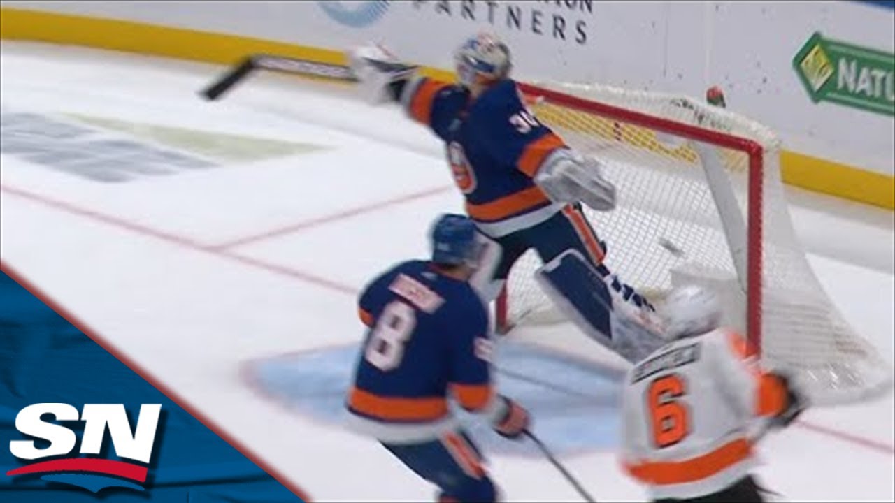 Travis Konecny Scores After Puck Takes Wild Bounce Off Noah Dobson ...