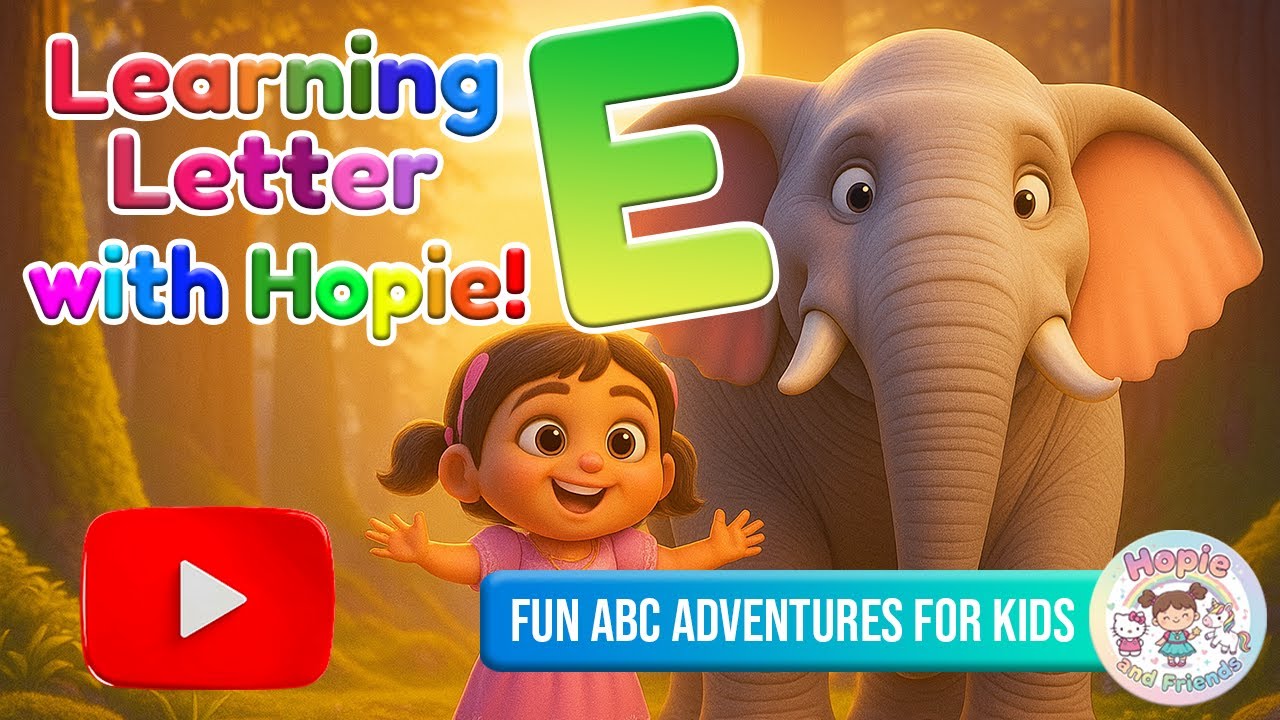 Learning Letter E with Hopie! 🐘🥚 Fun ABC Adventure for Kids! - YouTube