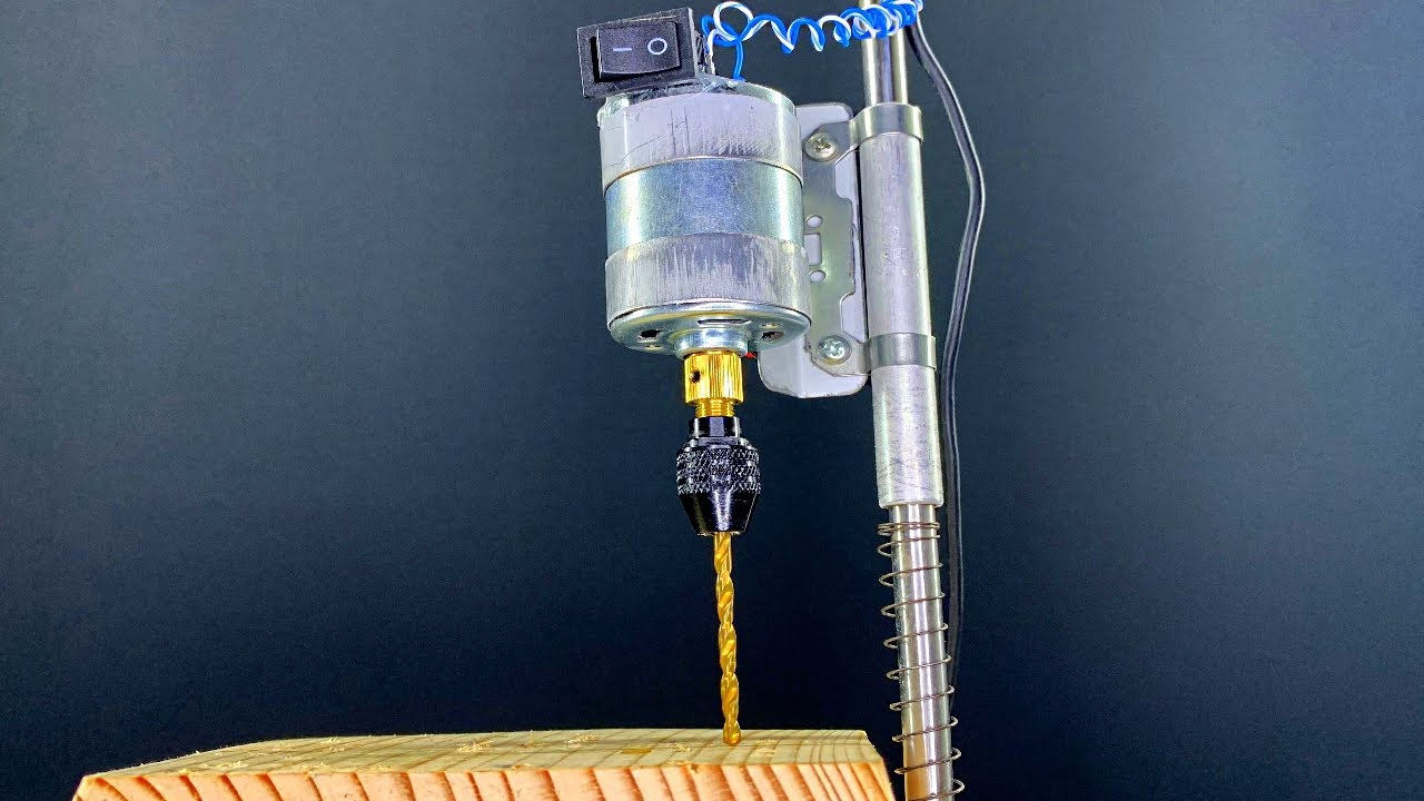 HOW TO MAKE A DESK DRILL MACHINE WITH YOUR HANDS DIY - YouTube
