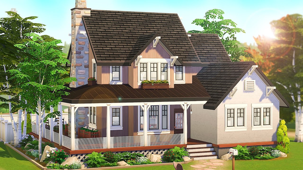 CUTE COUNTRY FAMILY HOME 💕 | The Sims 4 Speed Build - YouTube