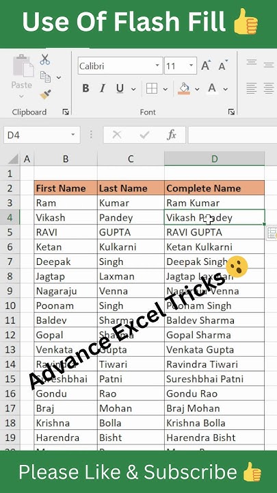 Excel Magical Tricks Of Flash Fill Shorts Exceltricks Exceltips Excelformula Youtube