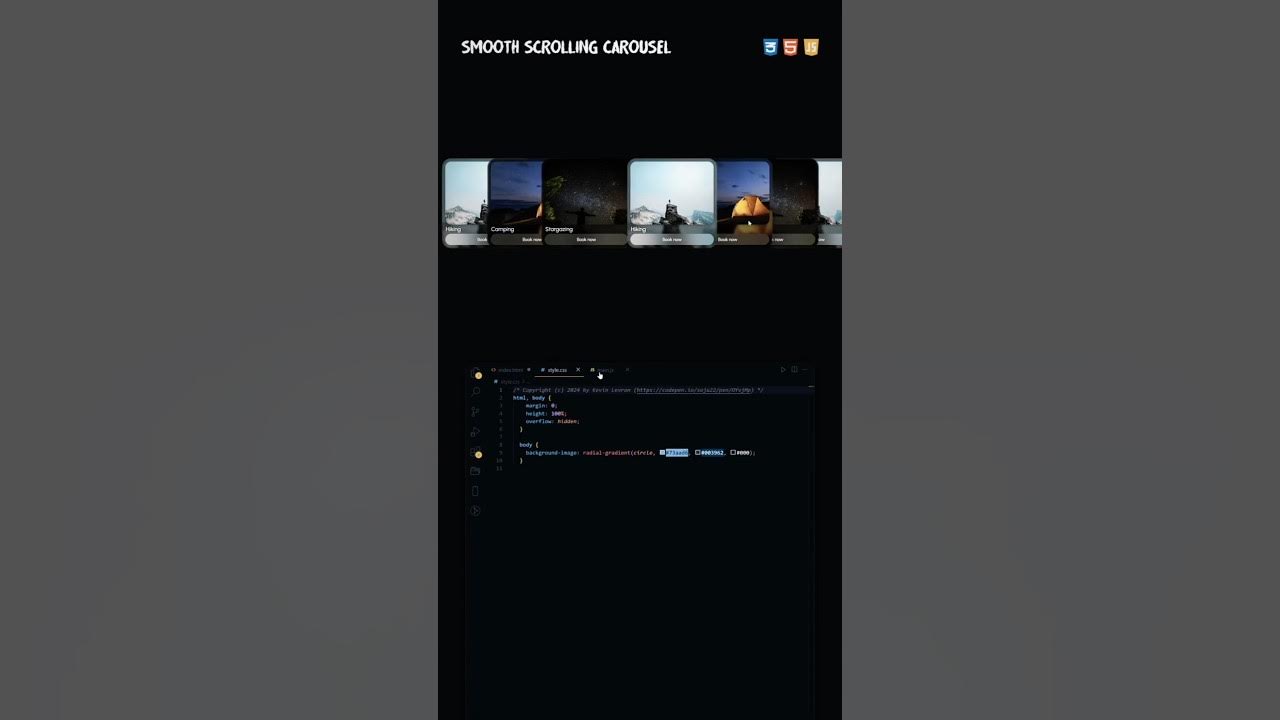 Smooth Scrolling Carousel (JS, CSS & HTML🧑‍💻) #coding #programming #2024 #htmlcssjs # ...