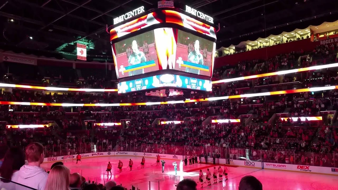Florida Panthers Pregame intro n National Anthems - YouTube