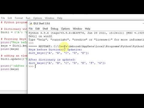 Python program to show updating of keys in Dictionary - YouTube