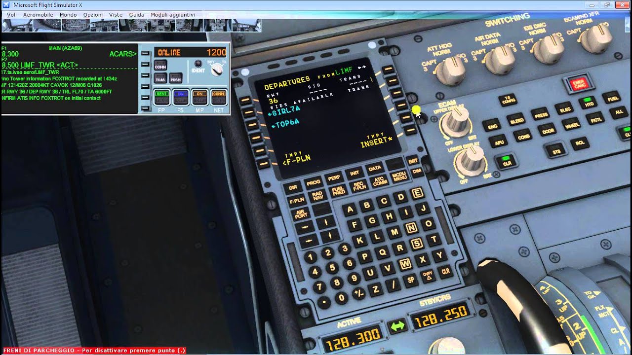 ACCENSIONE E PROGRAMMAZIONE FMC AIRBUS A321 AEREOSOFT - YouTube