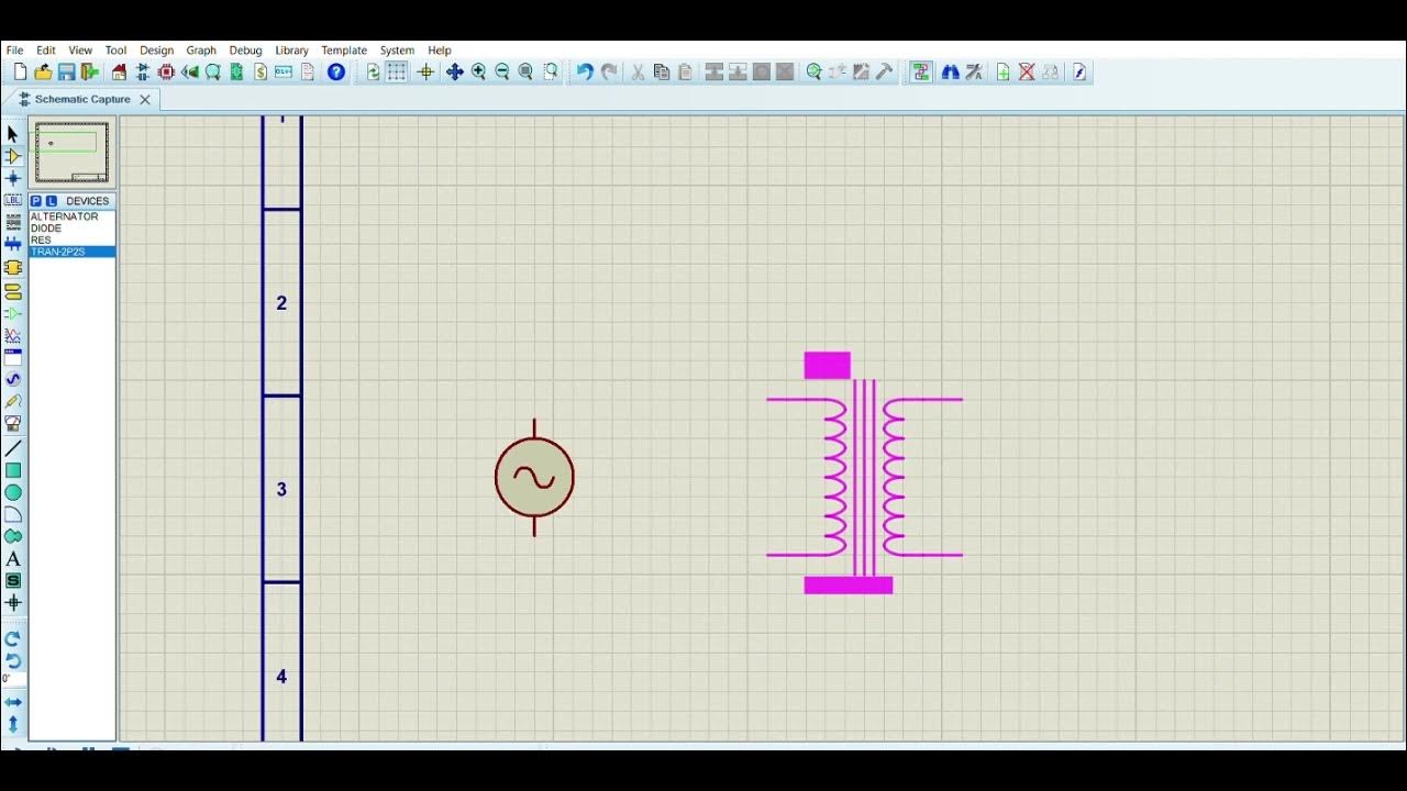 HALF WAVE RECTIFIER STEP DOWN TRANSFORMER USING PROTEUS - YouTube