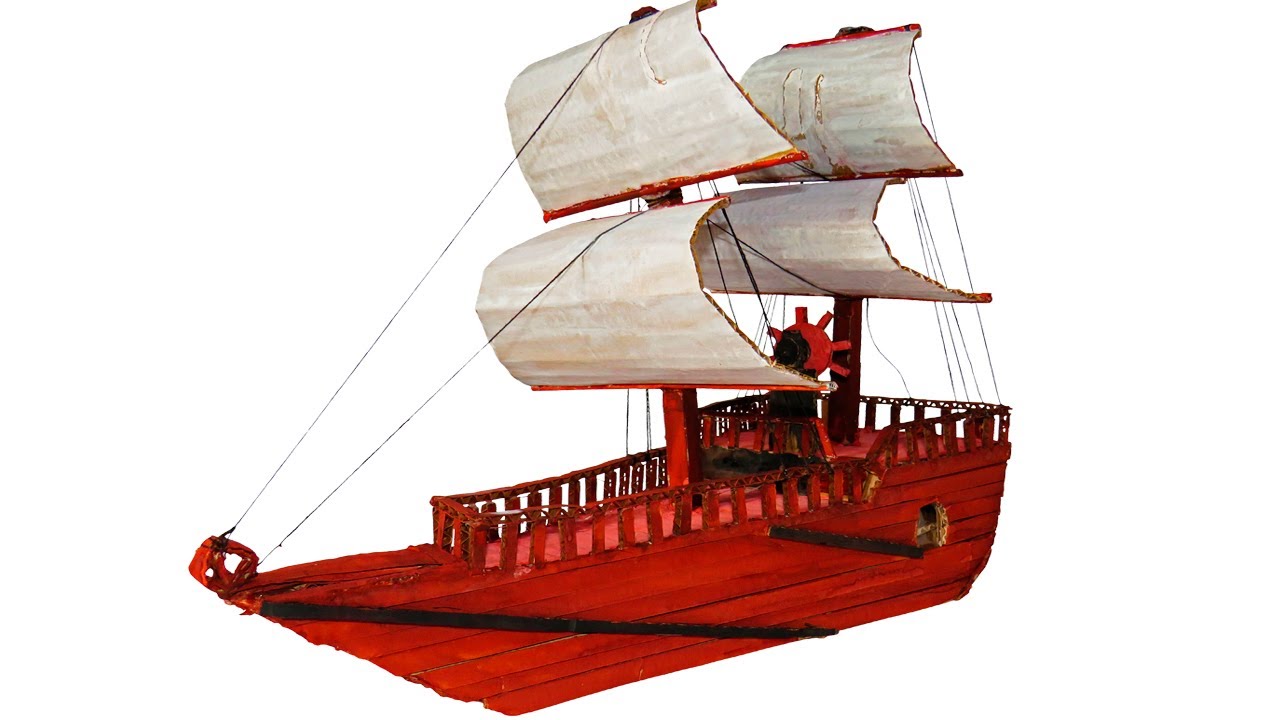 Ship DIY. How to make Ship from cardboard. - YouTube