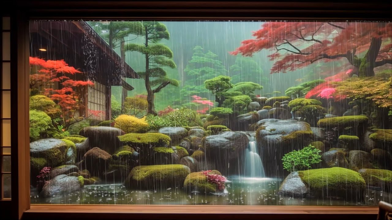 Meditative Rain in Japanese Zen Garden 🍀 Your Gateway to Peaceful Sleep ...