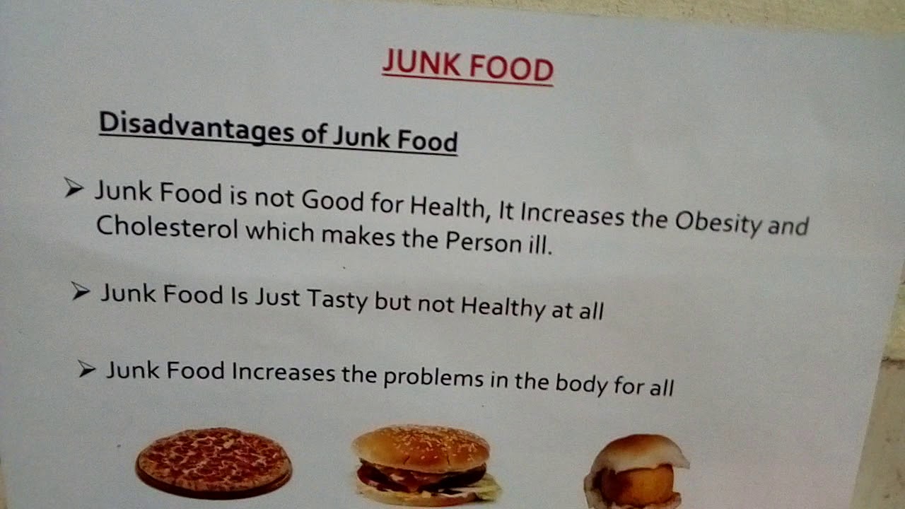 Junk food school project 1st prize by Kanishka Joshi - YouTube