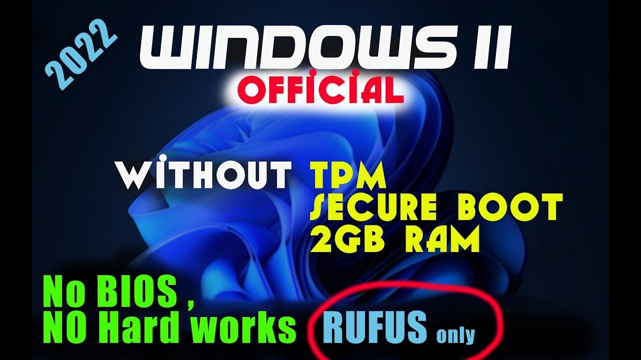 Windows 11🔆 install without TPM,,2GB RAM No bios RUFUS🟢 #windows11 # ...
