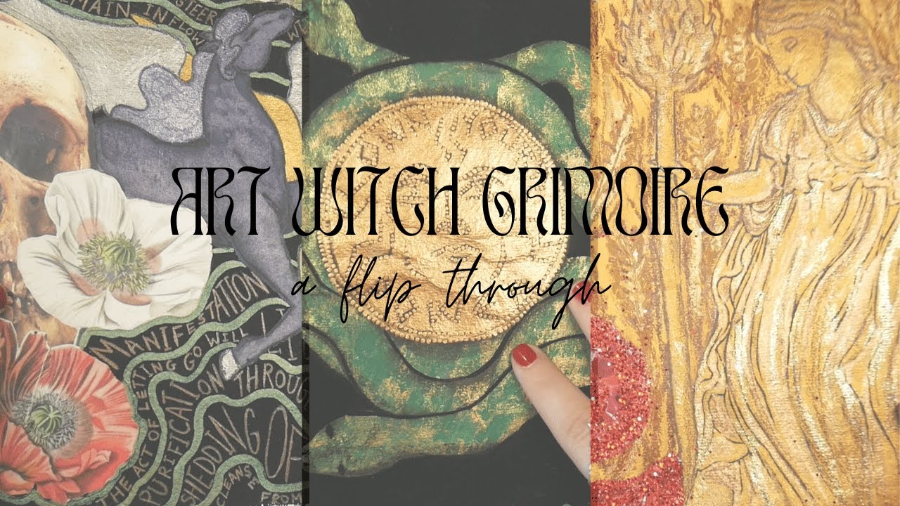 Art witch grimoire flip - weaving journal - art witch inspiration - YouTube