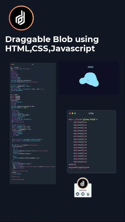 Draggable Blob using HTML, CSS, JavaScript - YouTube