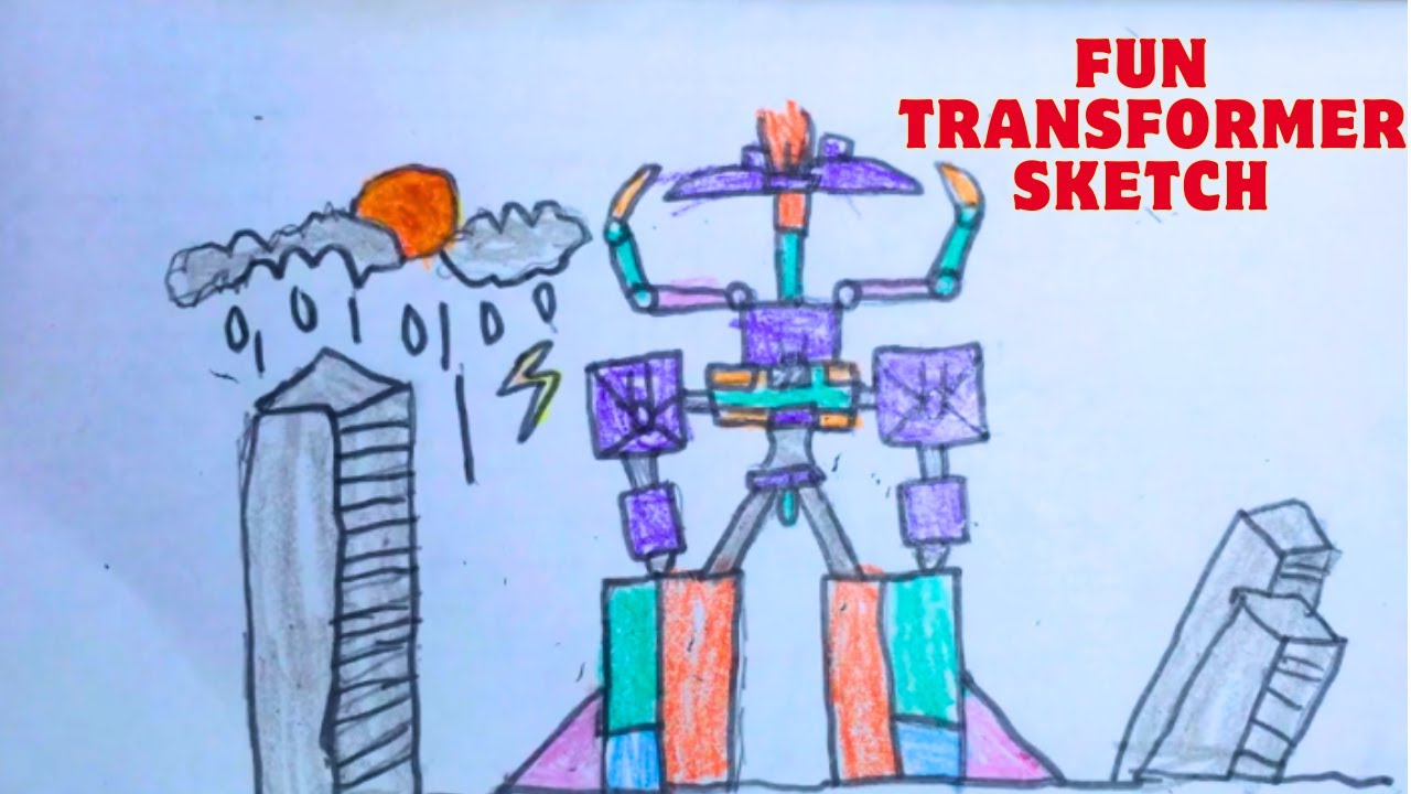 Kid's Guide To Drawing Transformers ! Robot Sketch For Kids ! Kid ...