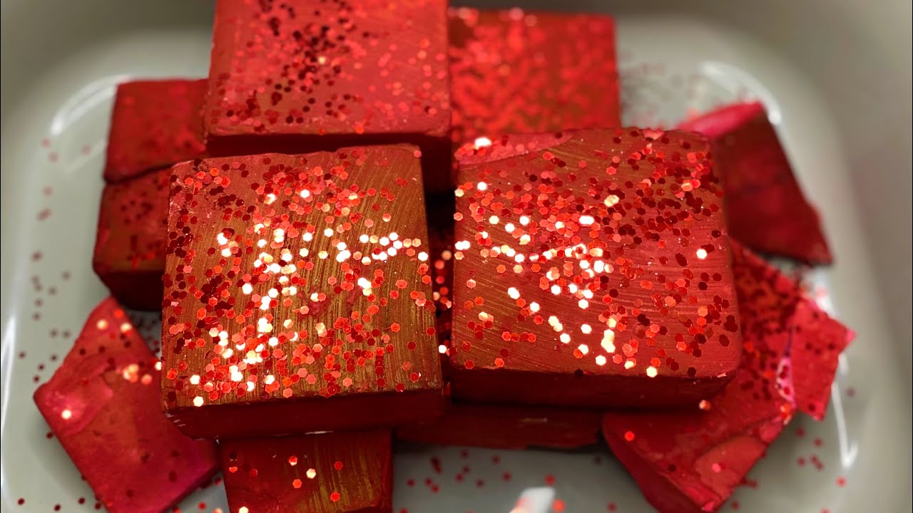 Red Dyed Soft Blocks | Gym Chalk Asmr - YouTube