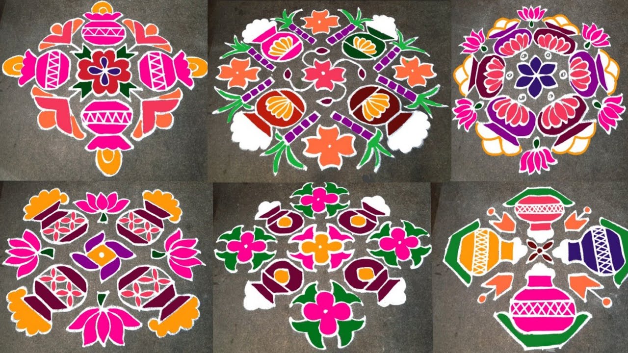 Pongal kolam collections. Easy Dot pongal kolam. Pongal muggulu. Pongal ...