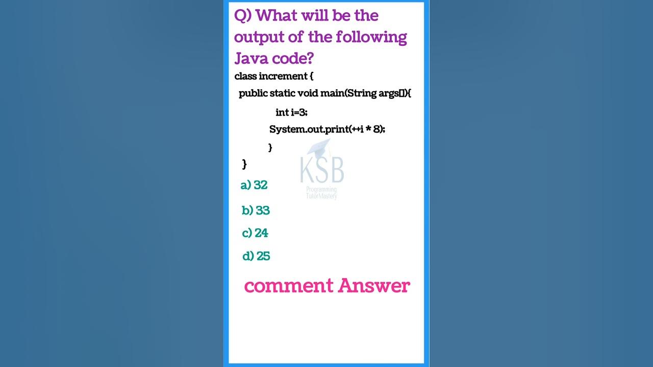 Java Program Mcqjava Interview Questionsjava Quiz Javashortsjavaprogramming Shorts