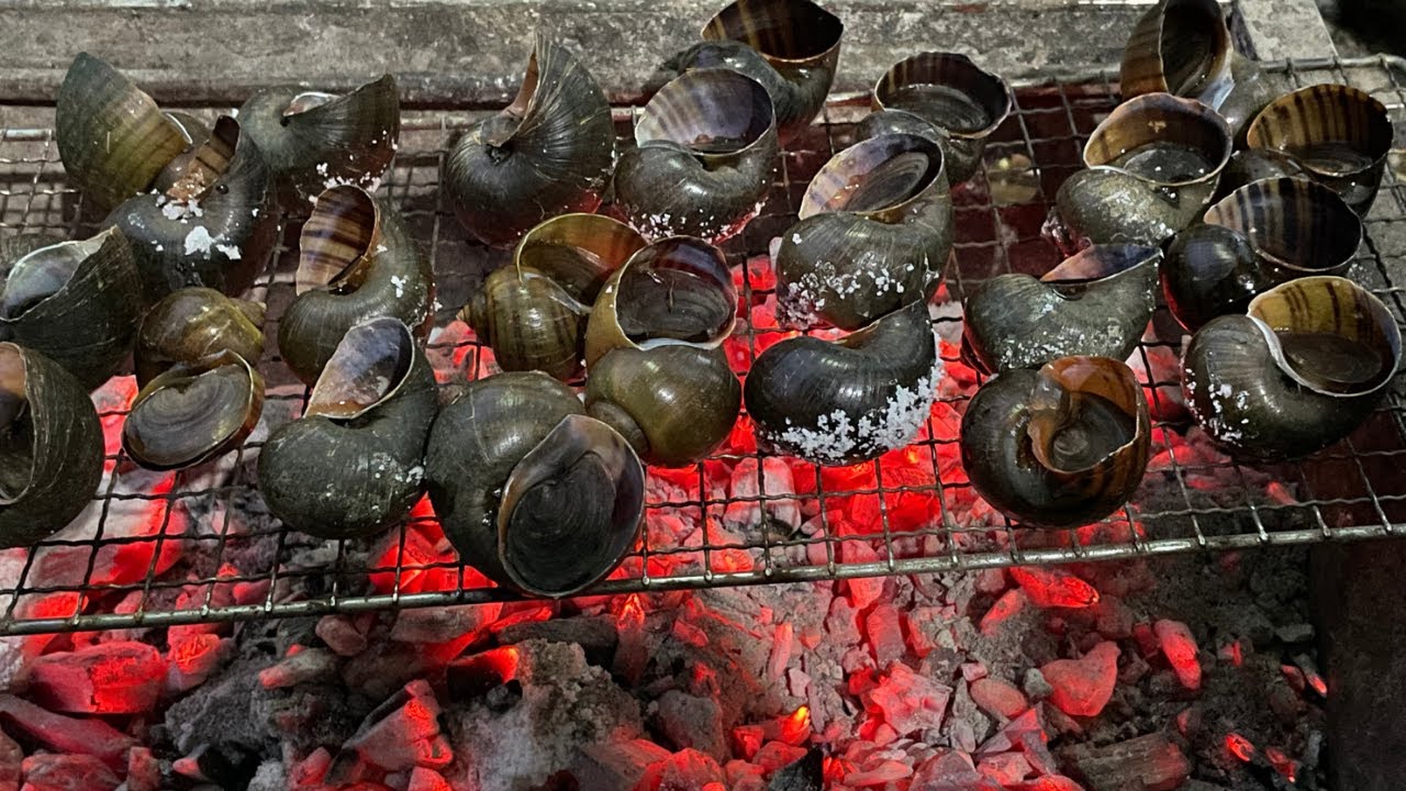 Salt and pepper grilled snails - YouTube