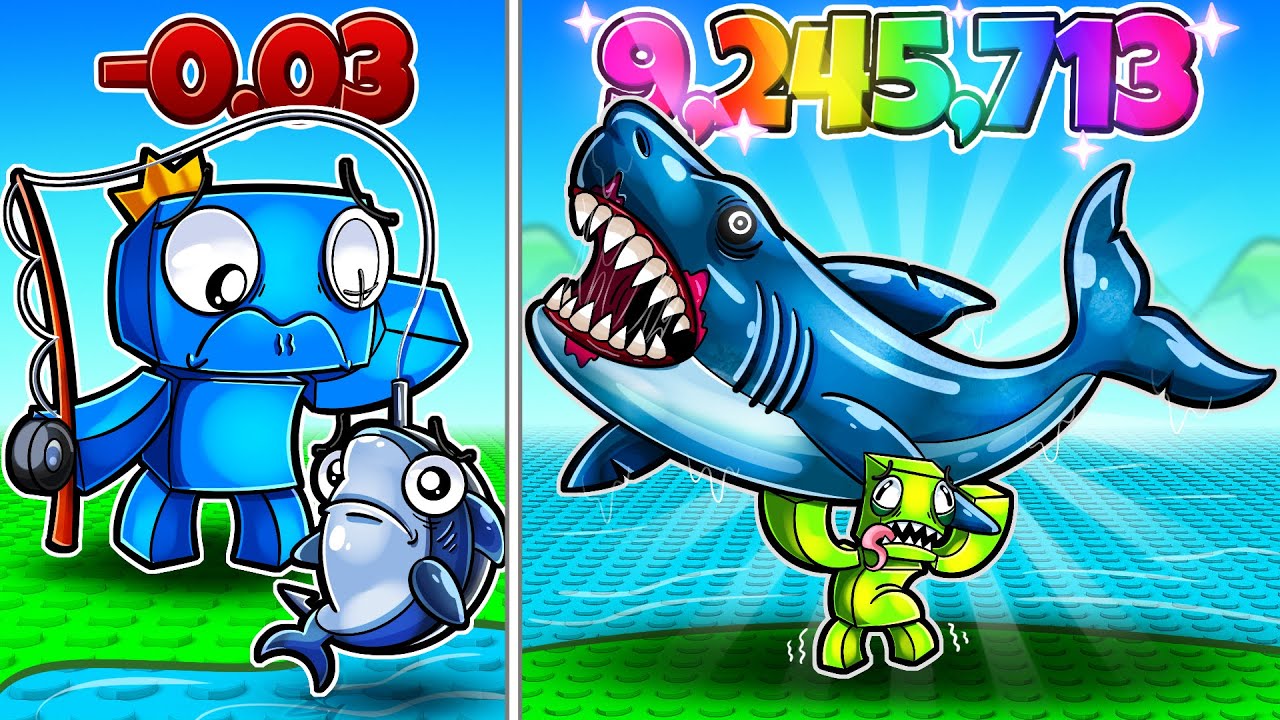 Rainbow Friends HATCH LEGENDARY MEGALODON in Grow A Pond! (Roblox ...